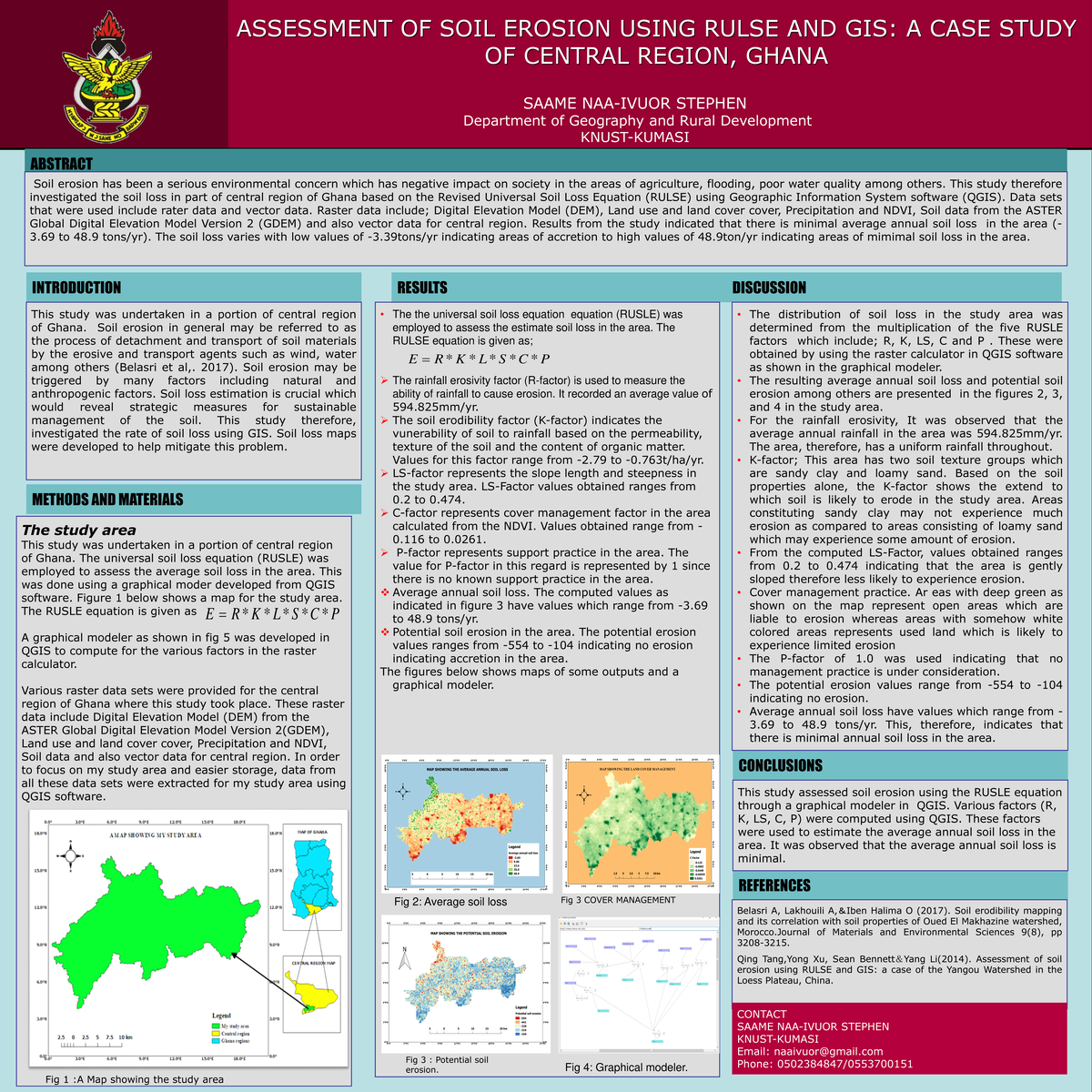 ASSESSMENT OF SOIL EROSION USING RULSE AND GIS: A CASE STUDY OF CENTRAL ...