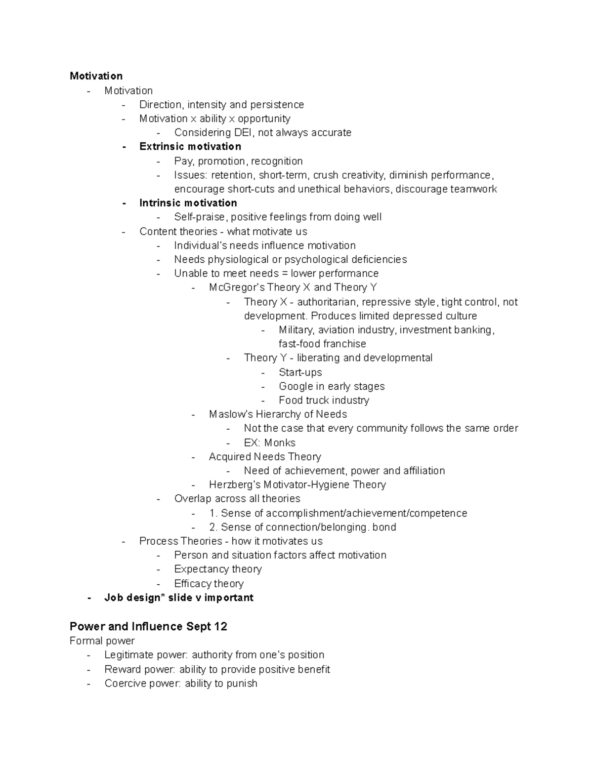 BUAD 304 - LECTURE NOTES - Motivation - Motivation - Direction ...