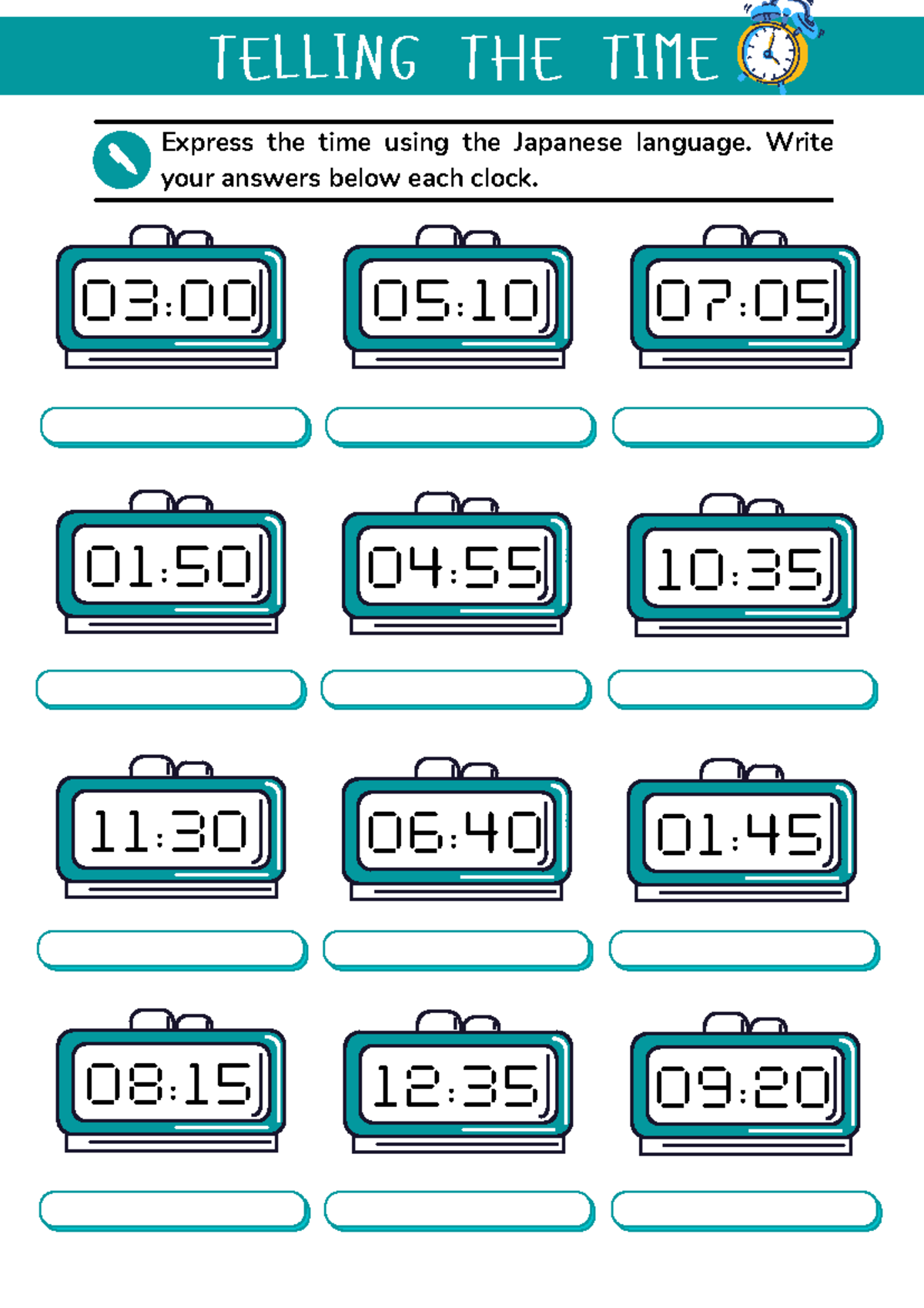 Midterm Worksheet 2 - Applied Business Tools - TELLING THE TIME Express ...
