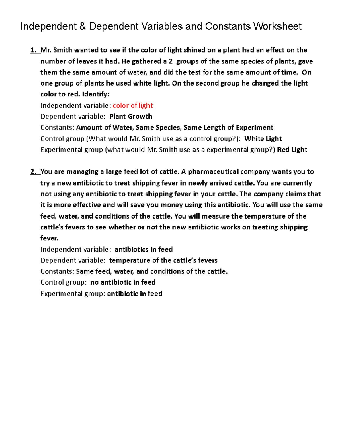IV DV and Control Prac 1 - N/A - Independent & Dependent Variables and ...