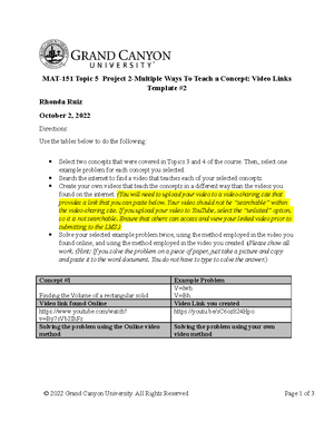 MAT-151-T7-Project 3-DONE - MAT-151 Topic 7 Project 3-Multiple Ways to ...