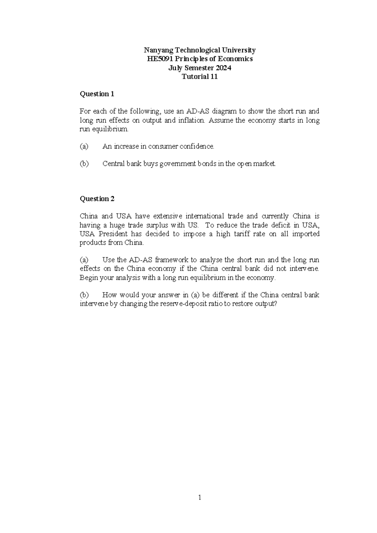 HE5091 Jul 2024 Tutorial 11.Student Version - Nanyang Technological ...