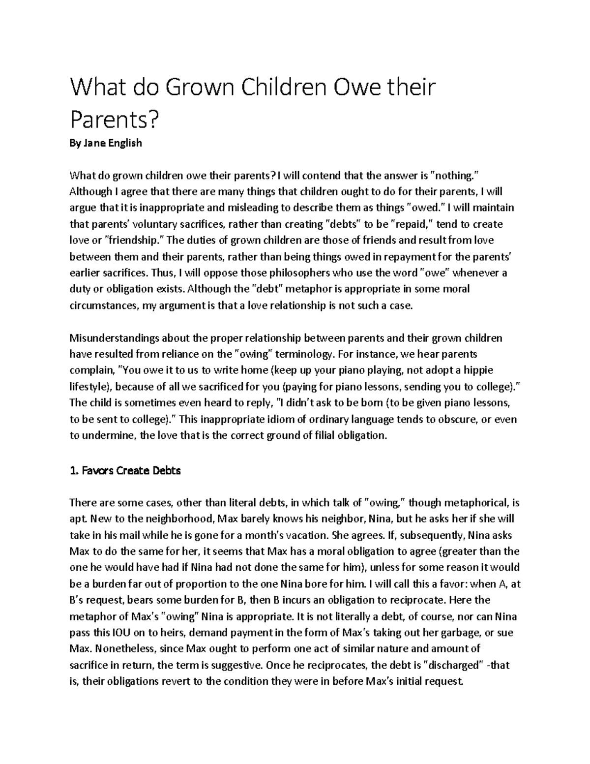 English - What do grown children owe their parents - Final - What do ...