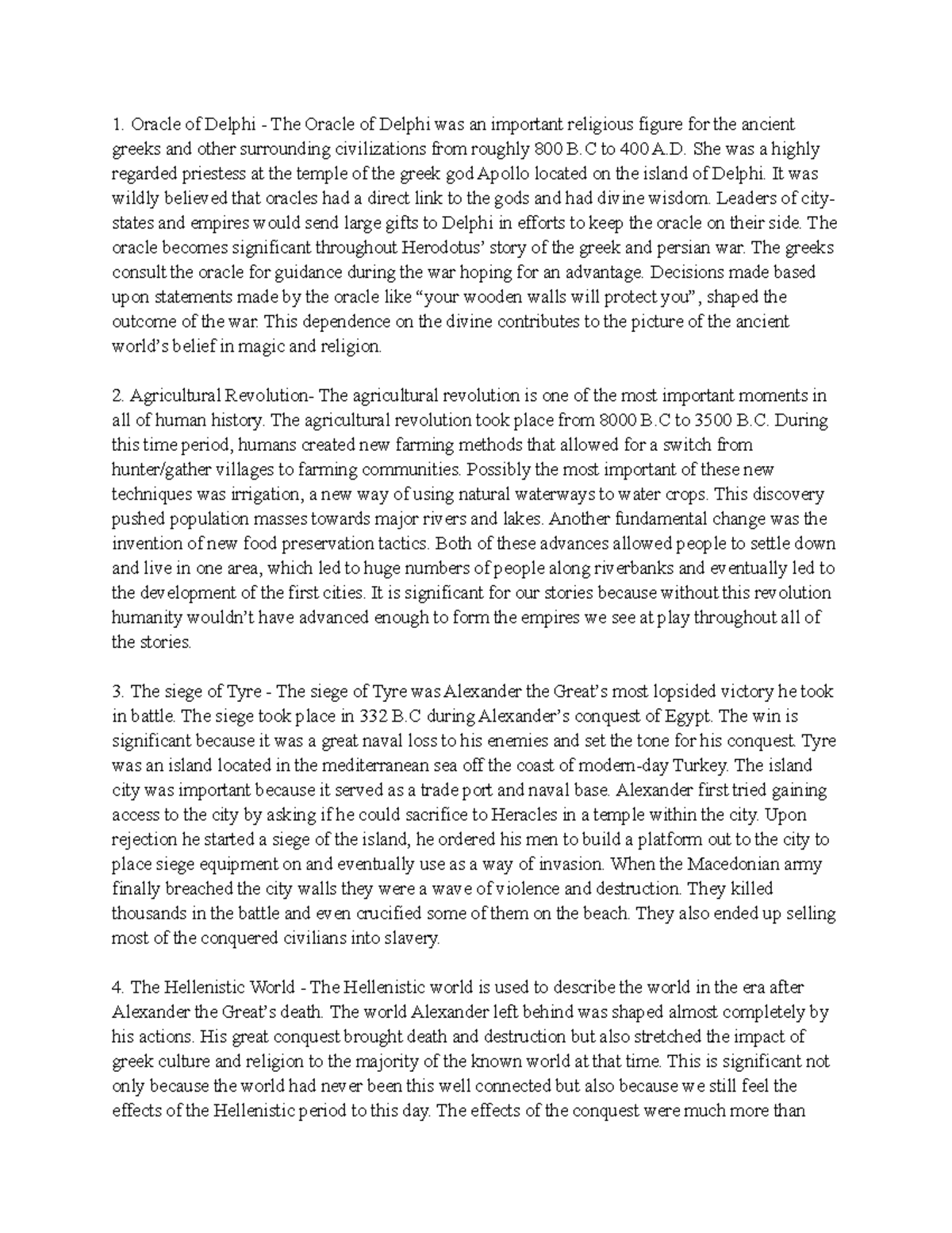 Exam 1 - The first Exam you will have to complete - Oracle of Delphi ...