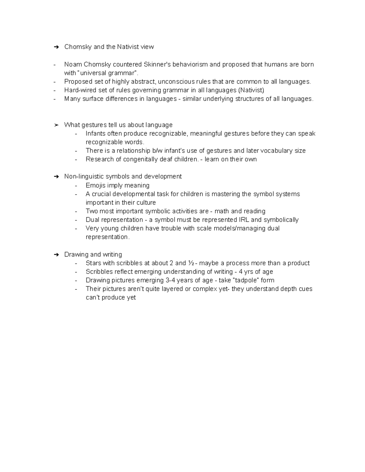 Child psych chapter 6 - development of language and symbol use ...