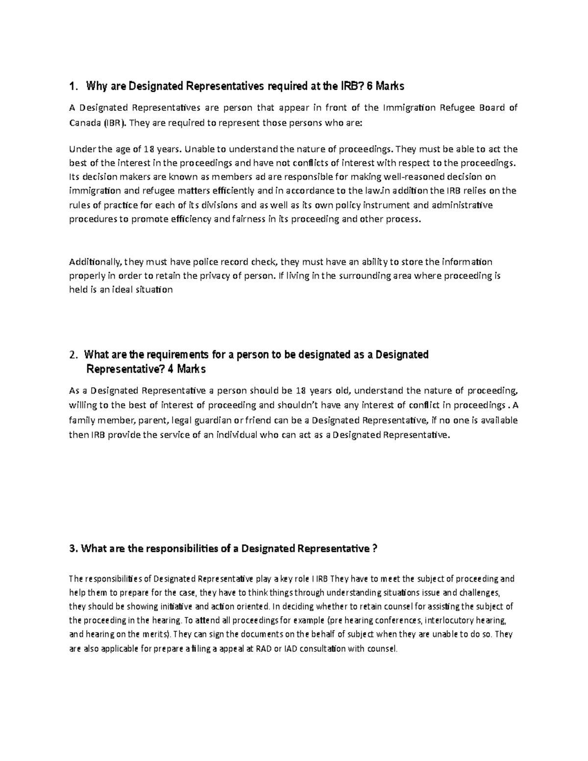 IMA 101 assingment 2 solved - 1. Why are Designated Representatives ...