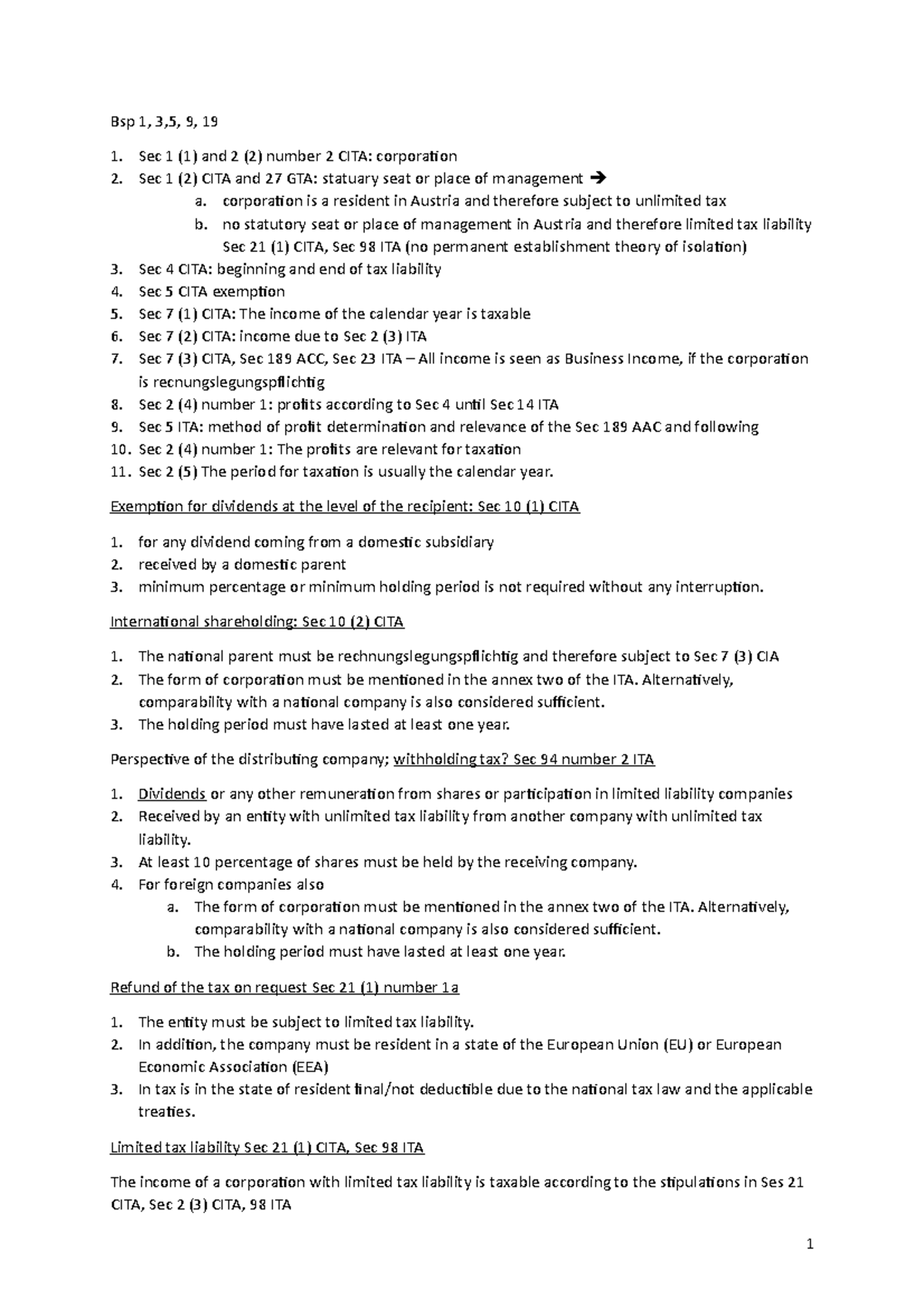 BTL Schemen GM - Schema BTL - Bsp 1, 3,5, 9, 19 Sec 1 (1) and 2 (2 ...