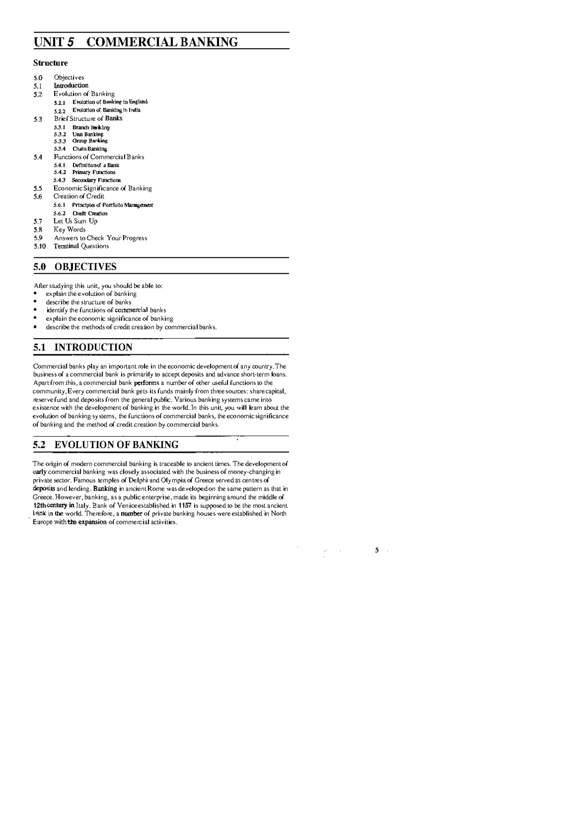 Functions of Commercial banks in India - UNIT 5 COMMERCIAL BANKING ...