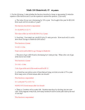 MATH 110- Homework 6 - Ch 6 Assignment - Math 110 Homework #6 24 points ...