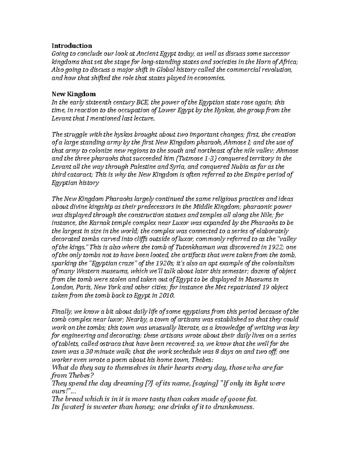 Egypt II - Introduction Going to conclude our look at Ancient Egypt ...