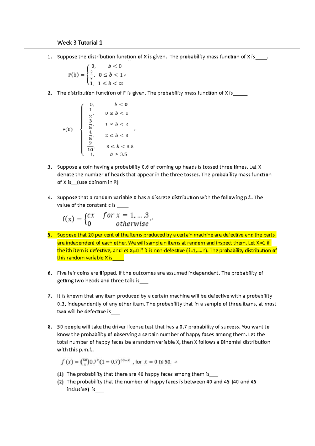 Week 3 Clone Questions for AY2021 to AY2022 - Week 3 Tutorial 1 Suppose the distribution ...