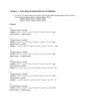 Ch 4 HW Solns - hwk - Chapter 4 – Arithmetic and Logic Homework (100 pts) LSL (logic shift left ...