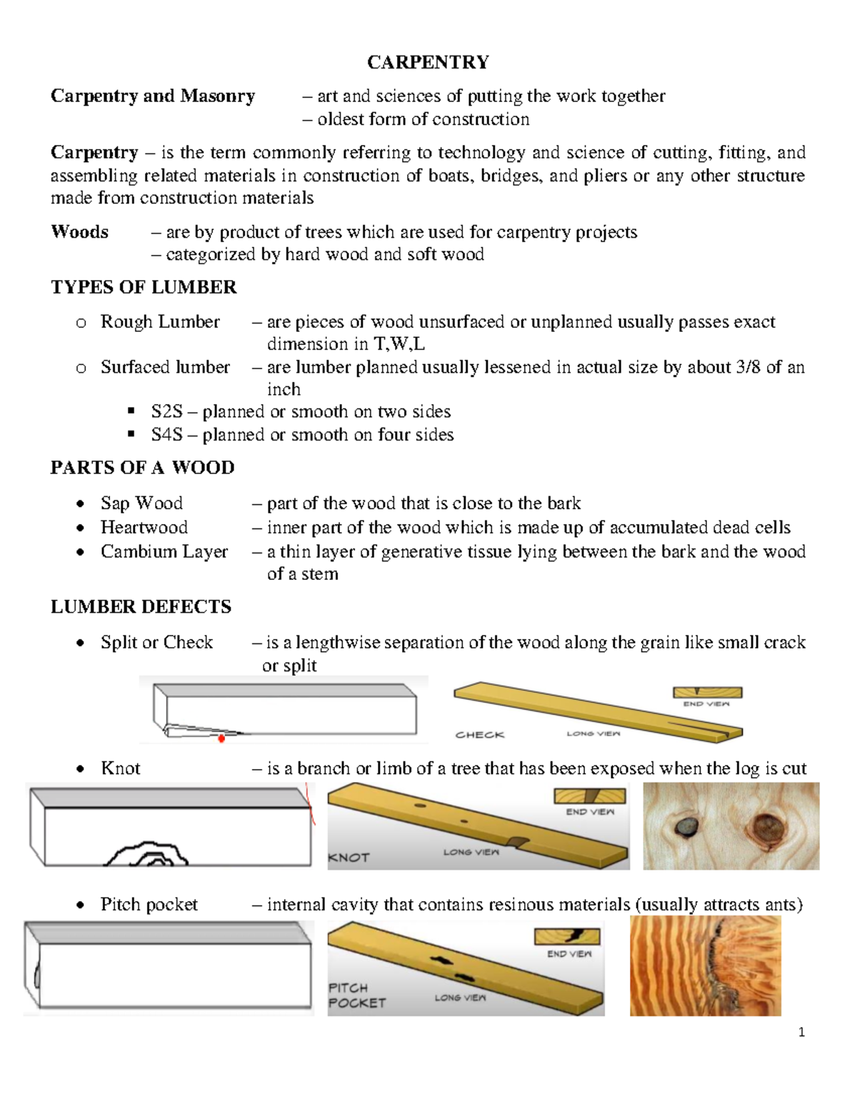 Carpentry - CARPENTRY Carpentry and Masonry – art and sciences of ...