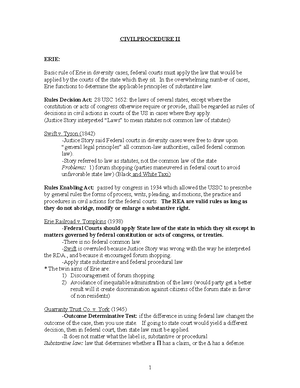 Removal - a. Removal of State Action to Federal Court i. Removal is the ...