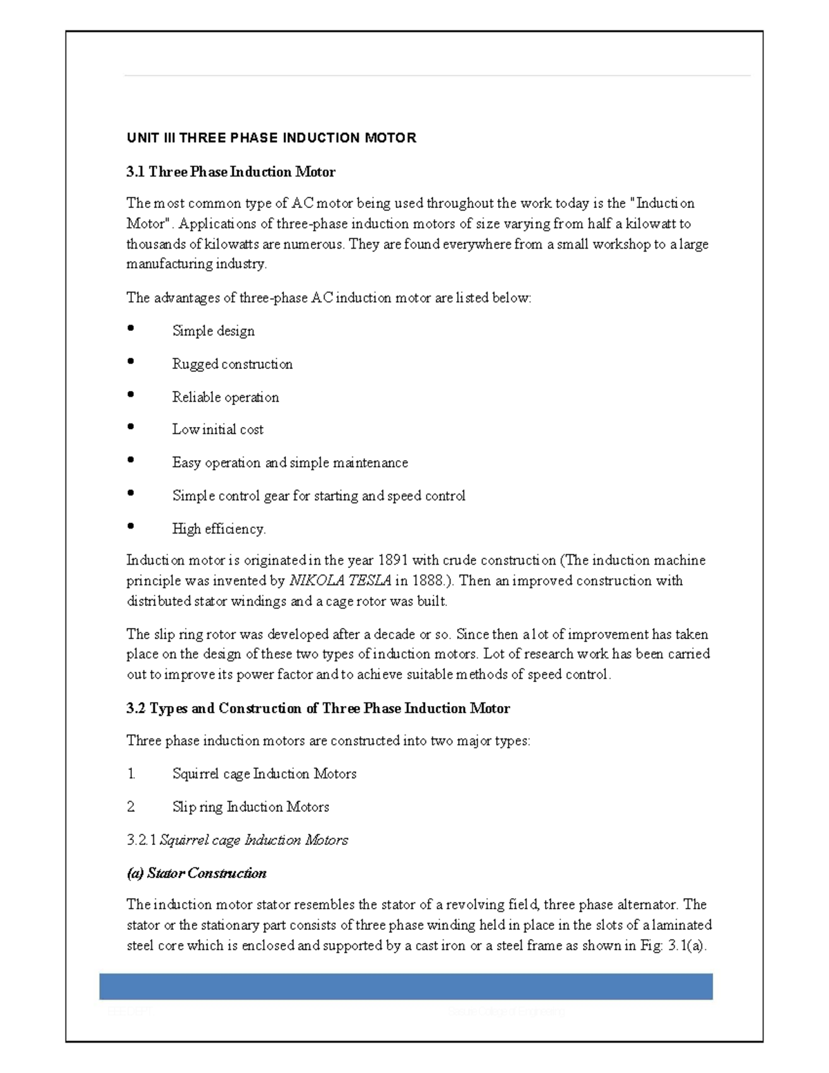 Electrical Engineering II Year - 81,7 ,,, 7+5(( 3+$6( ,1'8&7,21 - Studocu