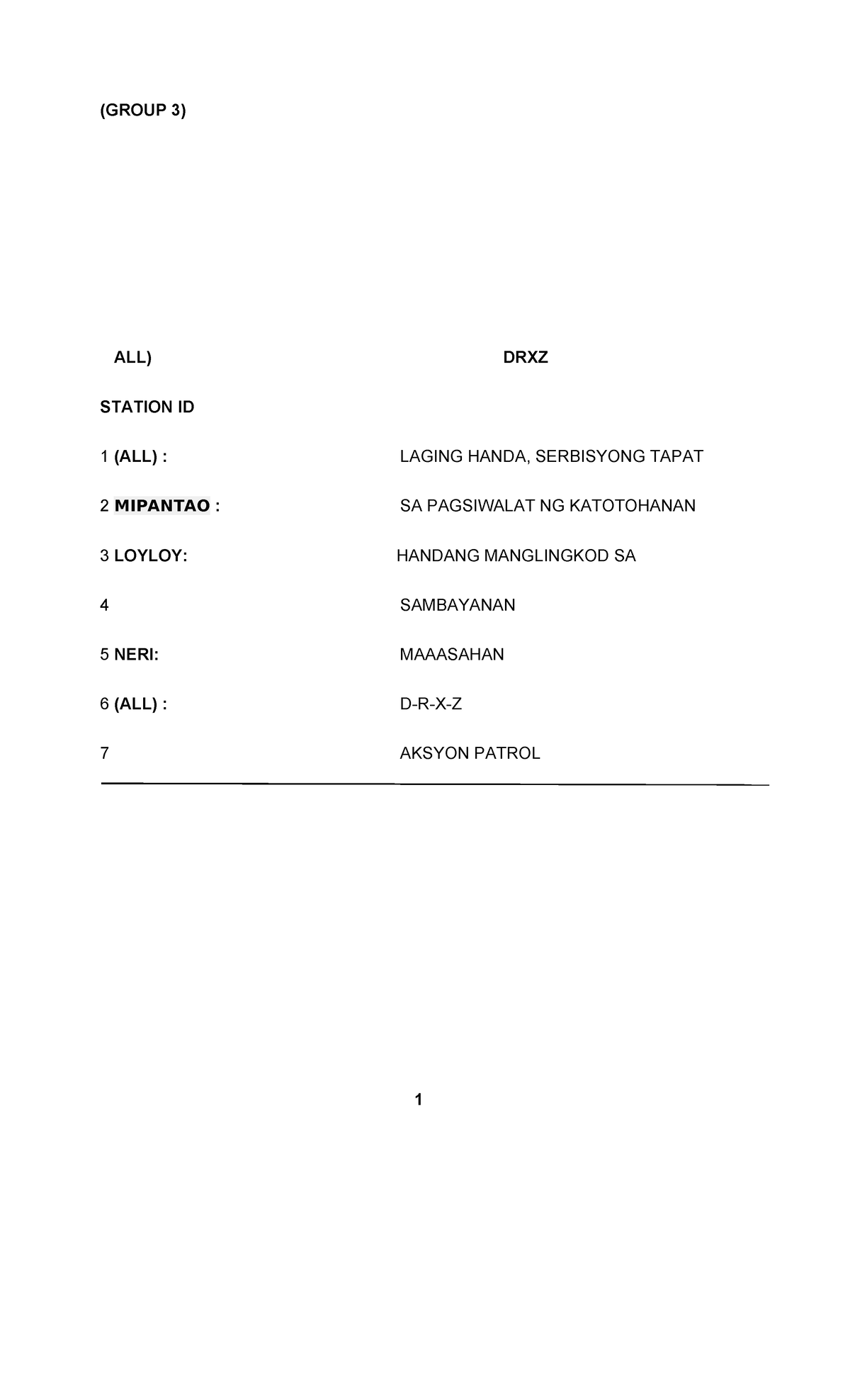 School Reporting JOHN Donnie - (GROUP 3) ALL) DRXZ STATION ID 1 (ALL ...