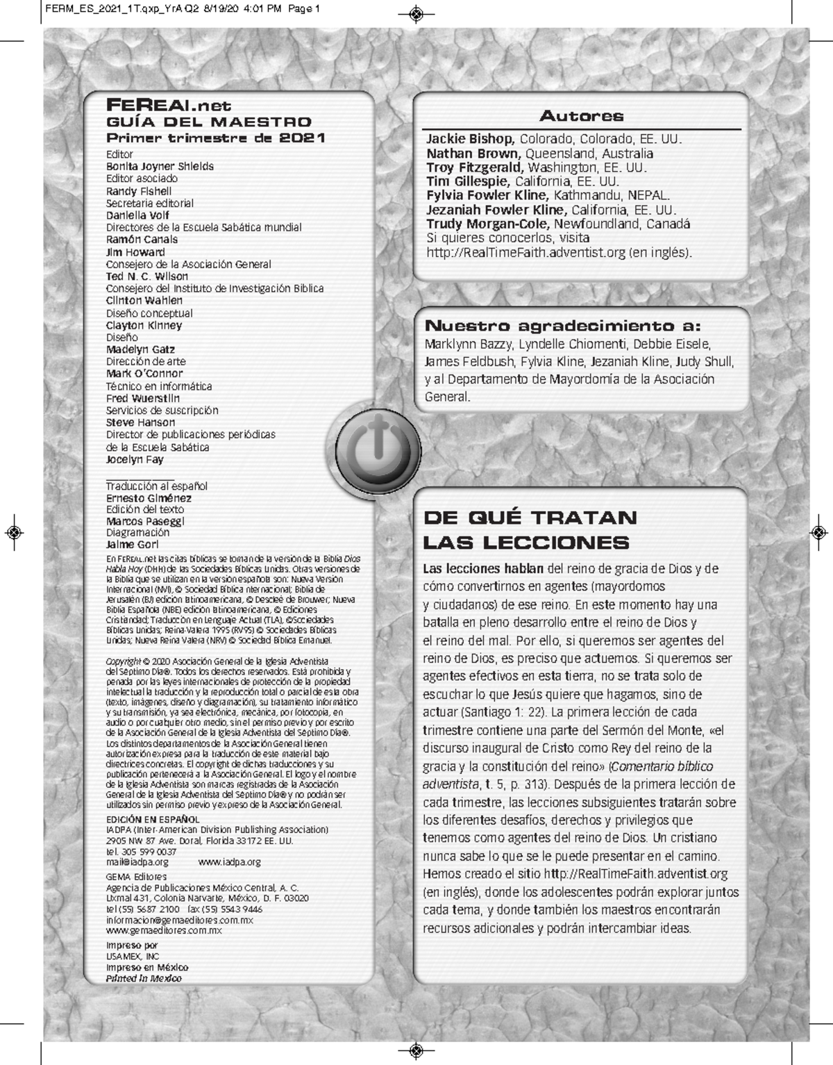 Manual Fe Real AÃ±o B 1T 2021 DIA - FEREAl GUÍA DEL MAESTRO Primer ...