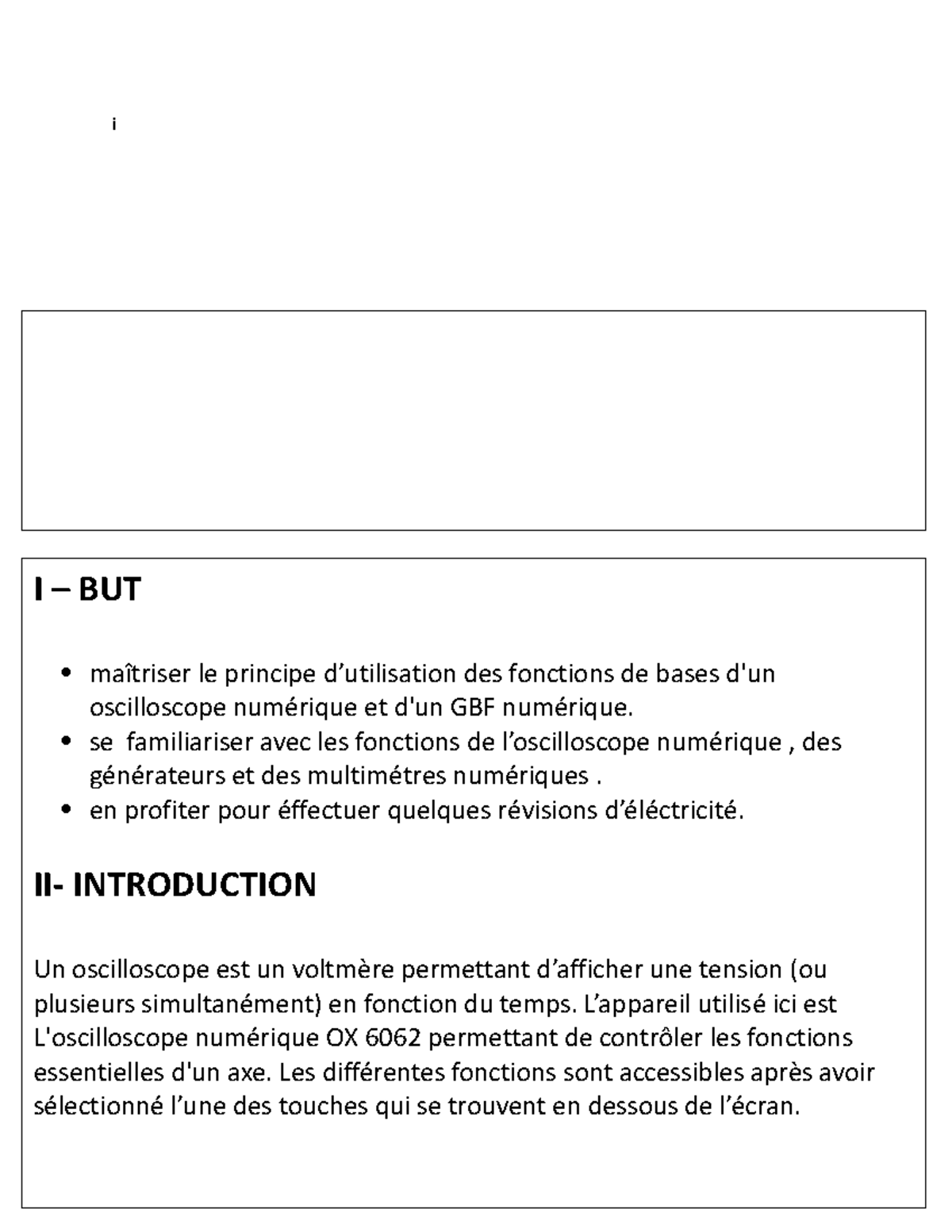 Travaux pratiques - i I – BUT maîtriser le principe d’utilisation des ...