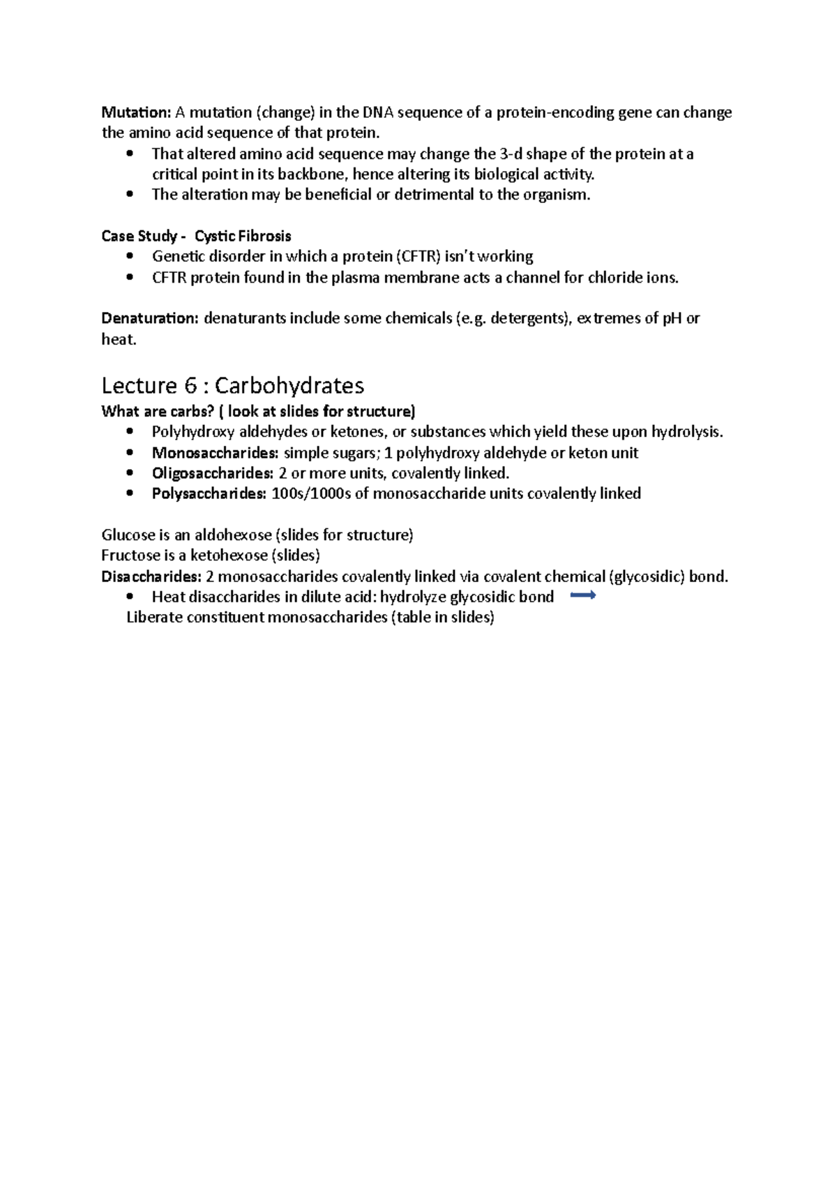 Biochem notes - Mutation: A mutation (change) in the DNA sequence of a ...