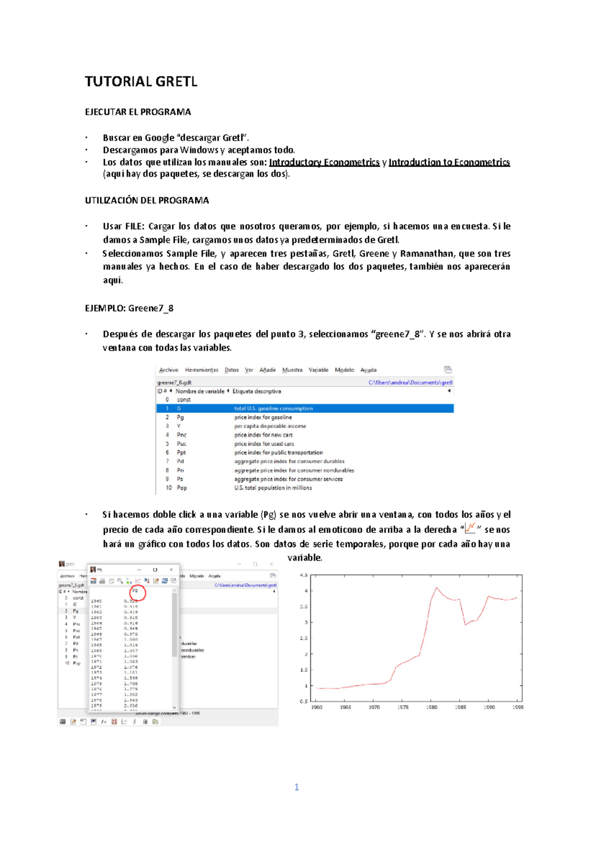 Tutorial Gretl - TUTORIAL GRETL EJECUTAR EL PROGRAMA · Buscar en Google “descargar Gretl ...