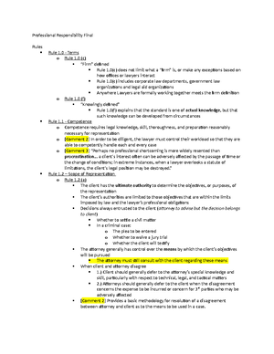 PR Outline - Summary of the model rules of professional conduct ...