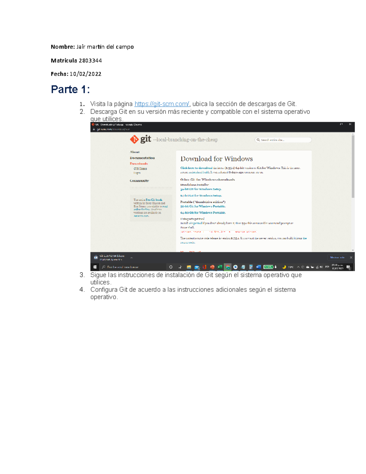 Computacion en Java Actividad 4 GIT - Nombre : Jair martin del campo Matricula 2803344 Fecha ...