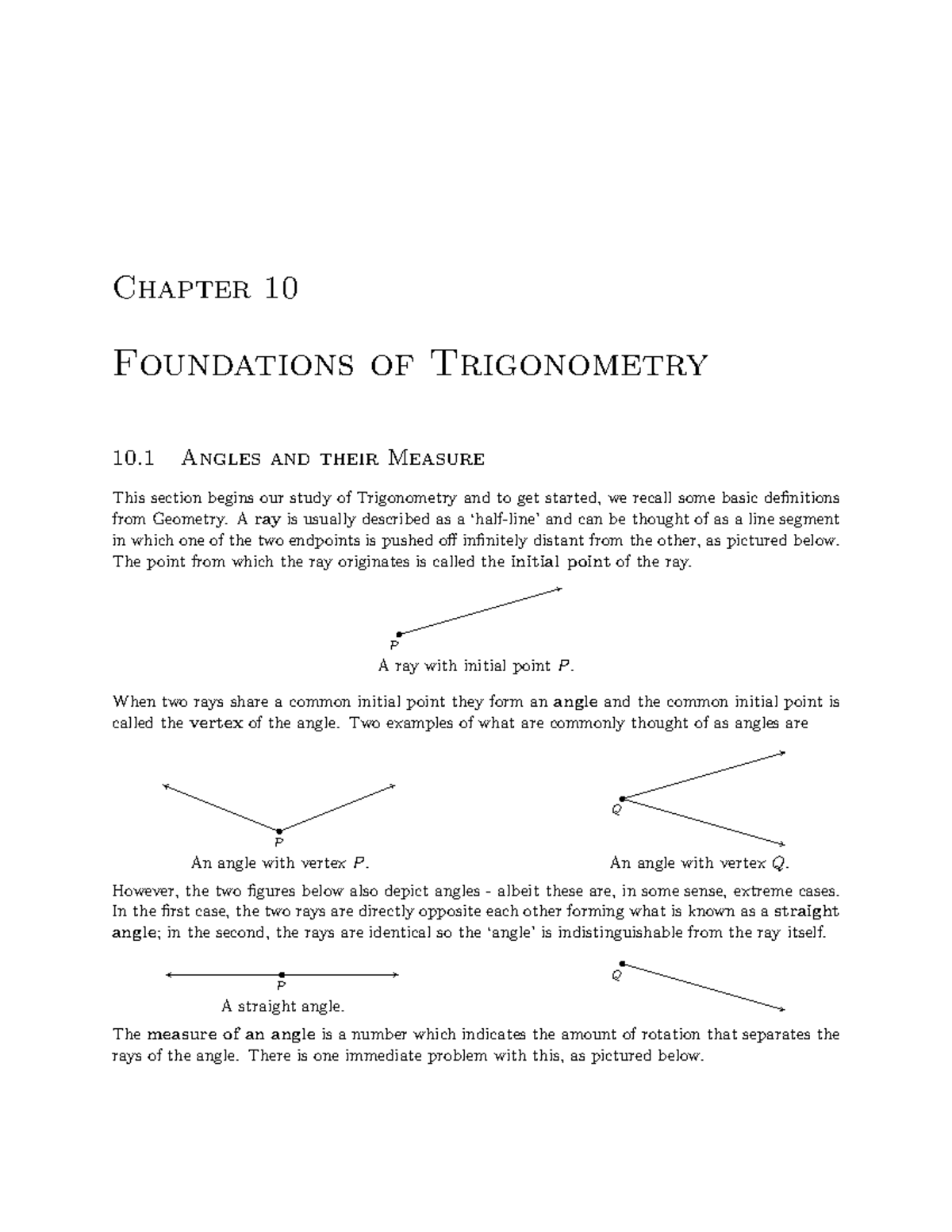 Trignometric - notes - Chapter 10 Foundations of Trigonometry 10 Angles ...
