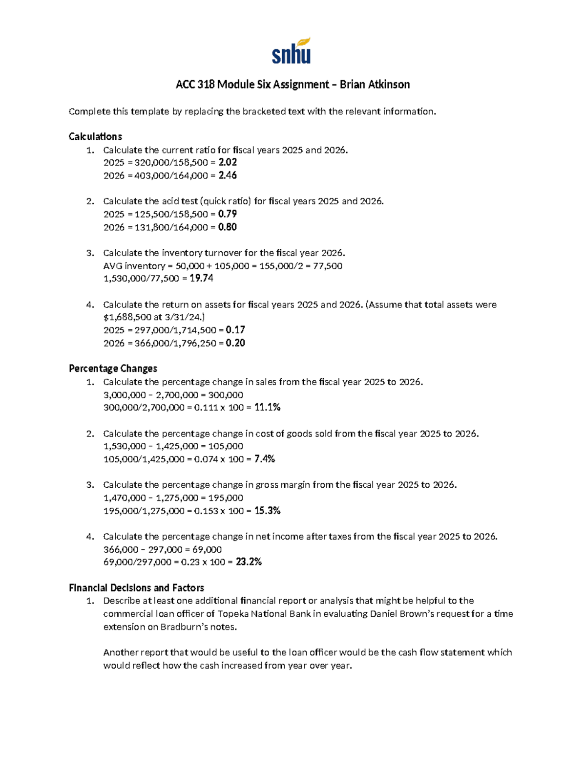 ACC 318 Module Six Assignment - Brian Atkinson - ACC 318 Module Six ...