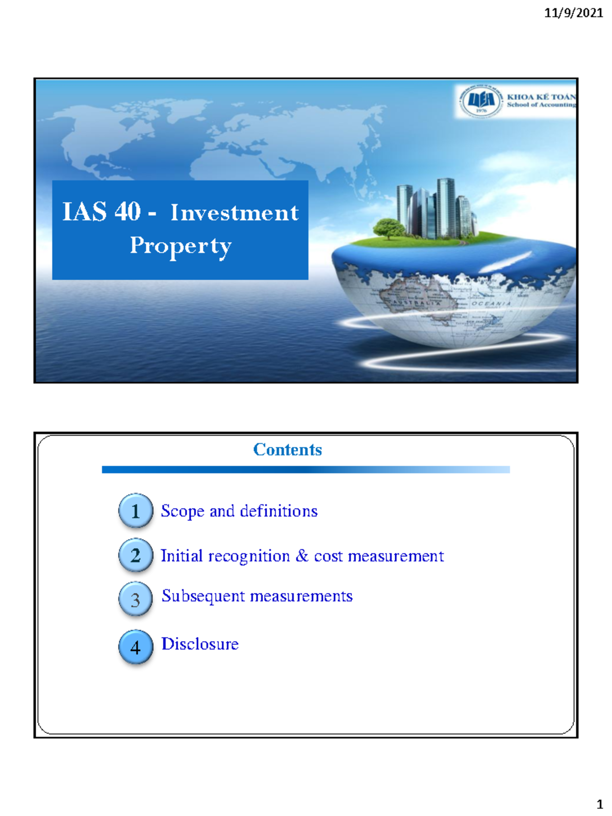 9. IAS 40 - Investment properties - IAS 40 - Investment Property ...