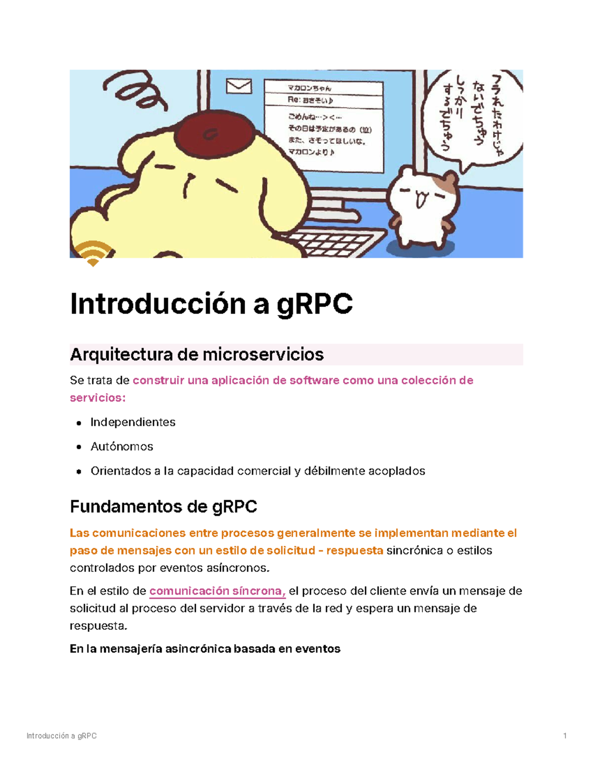 Introducción a g RPC - Introducción a gRPC Arquitectura de microservicios Se trata de construir ...