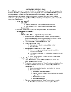 Contracts Cheat Sheet - outline - CONTRACTS – CHEAT SHEET VOCABULARY ...