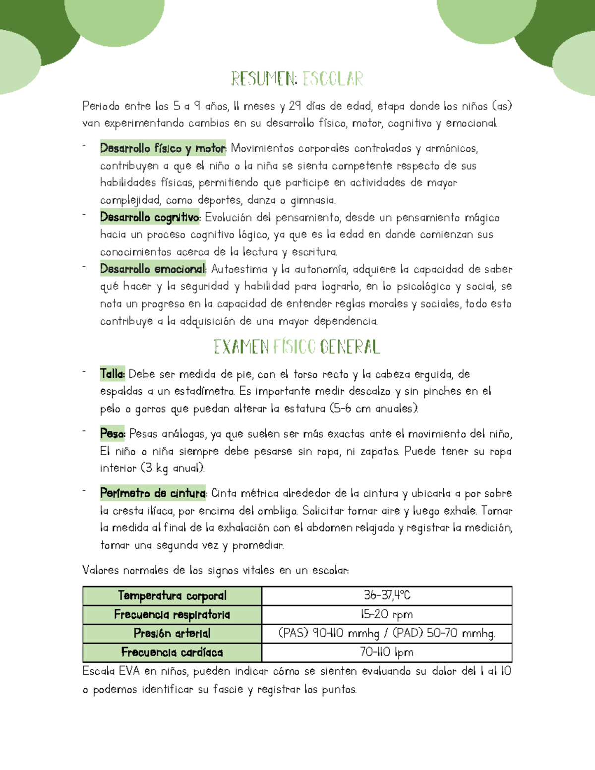 Resumen escolar informe 3 - Periodo entre los 5 a 9 aÒos, 11 meses y 29 ...