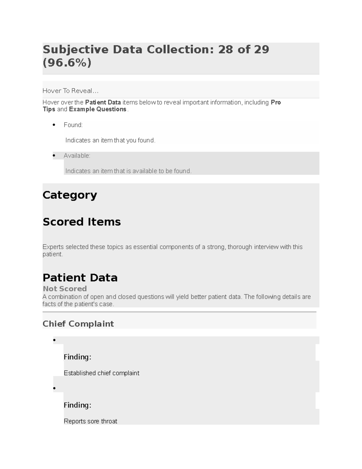 Tina Jones Heent Subjective data - Subjective Data Collection: 28 of 29 ...