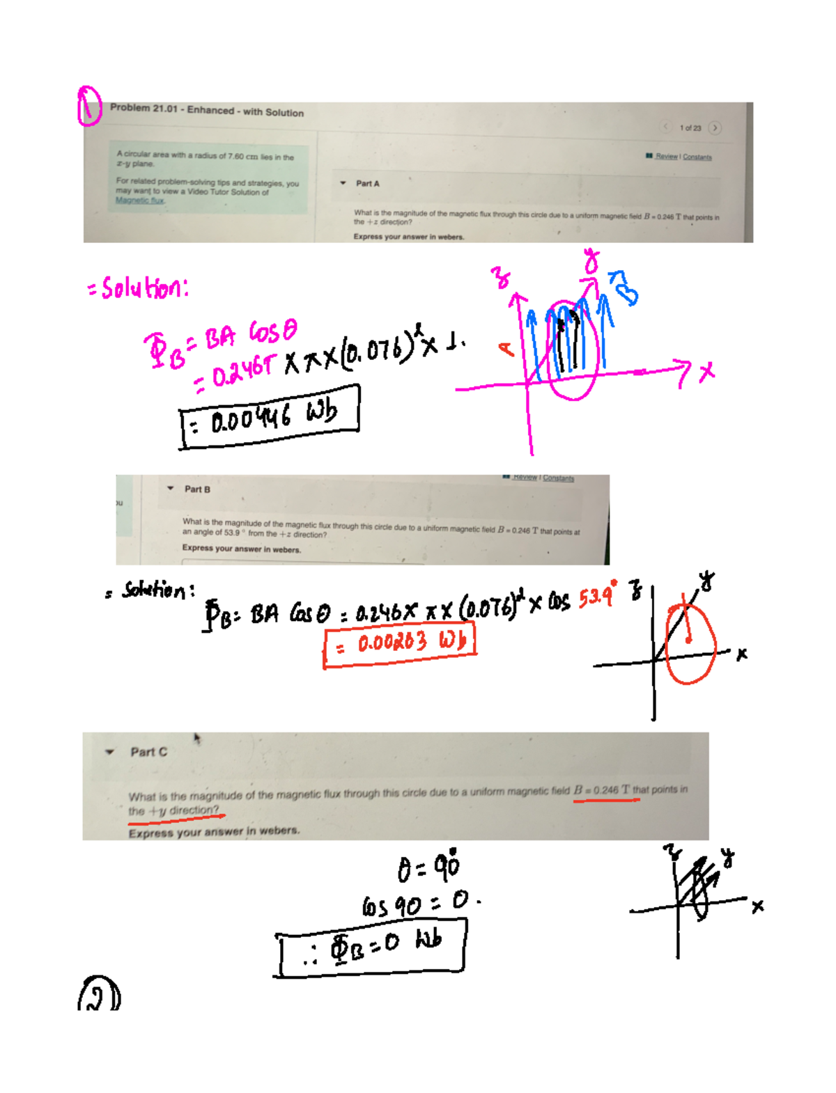 Electromagnetic induction hw - Solution t y I BACosa on I BAcos 0 0 xx ...