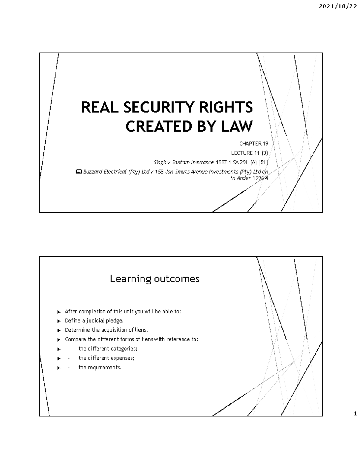 Lecture 11(part3) - LAW OF PROPERTY NOTES - REAL SECURITY RIGHTS ...