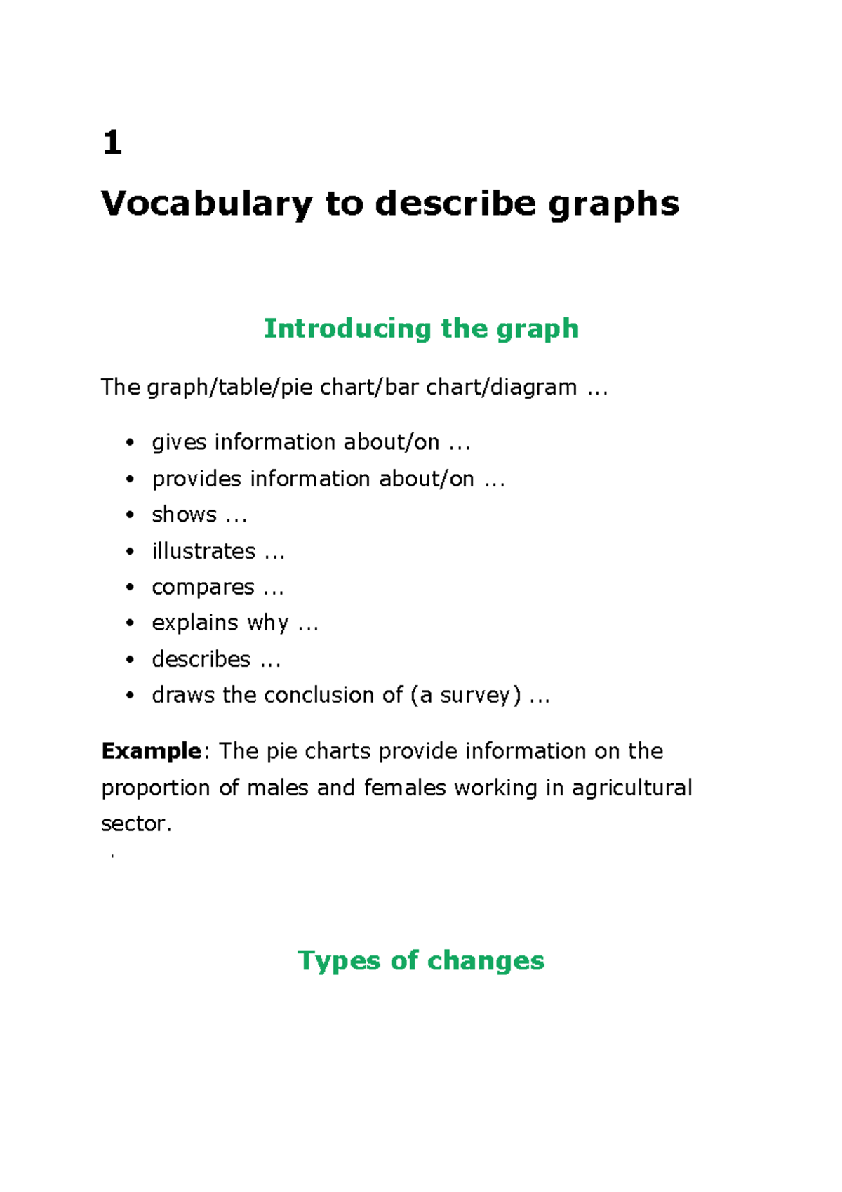 Vocabulary to describe graphs - Vocabulary to describe graphs ...