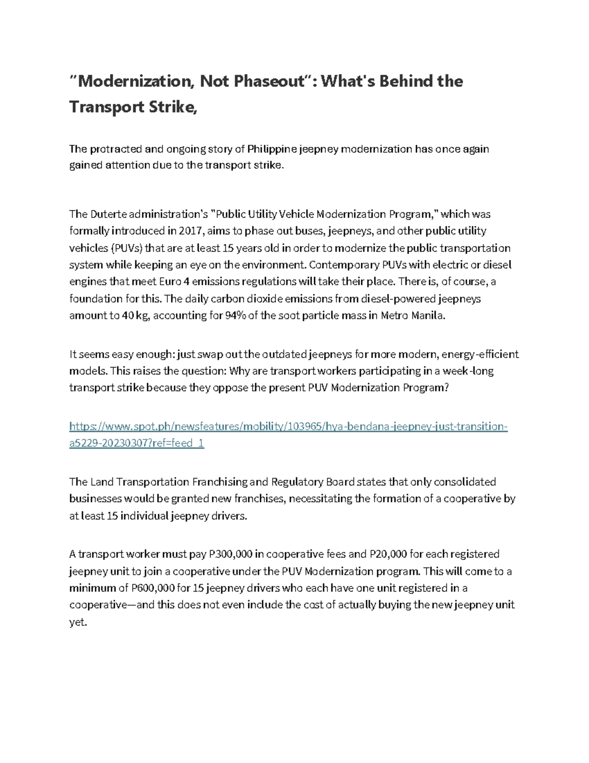 Jeepney-Modernization - “Modernization, Not Phaseout”: What's Behind ...