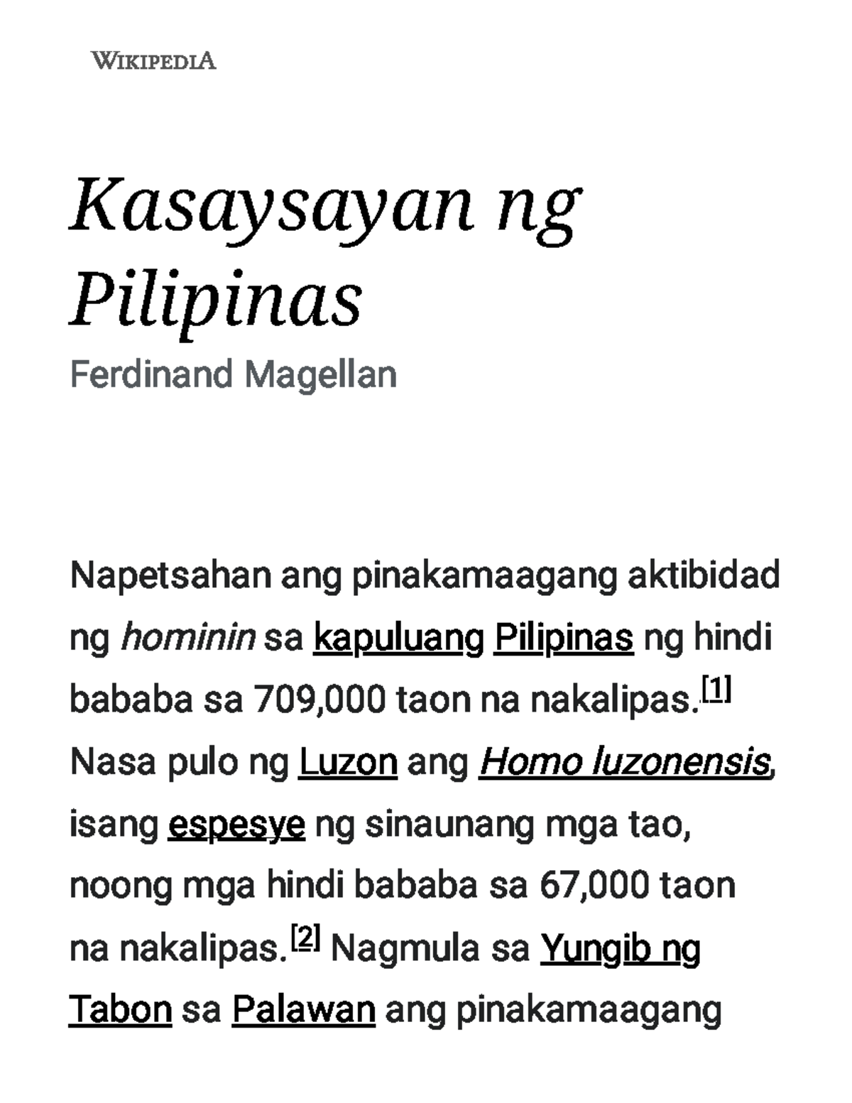Kasaysayan ng Pilipinas - Wikipedia, ang malayang ensiklopedya - Kasaysayan ng Pilipinas Ferd ...