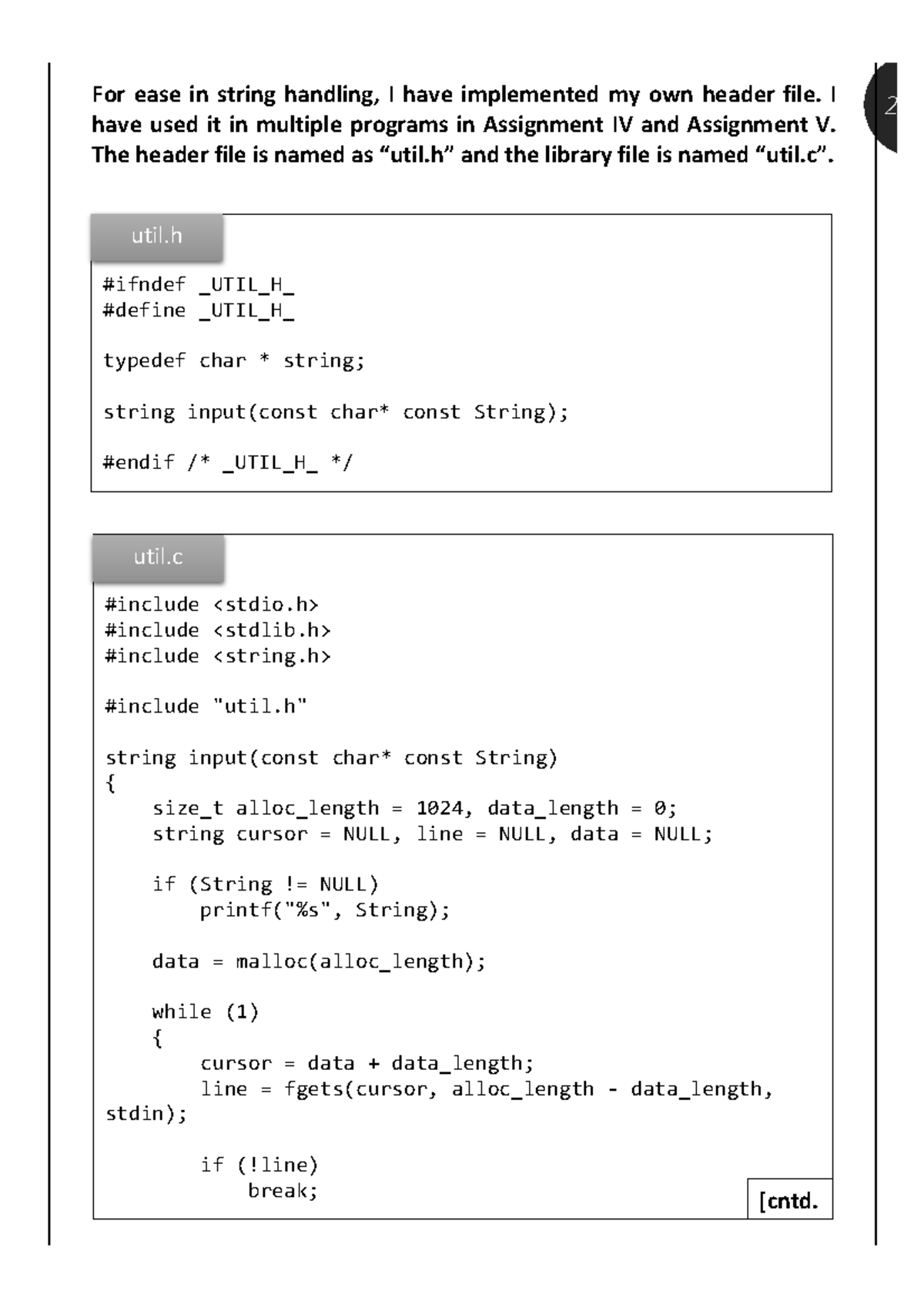 PCA2 - C Codes - 2 For ease in string handling, I have implemented my own header file. I have ...