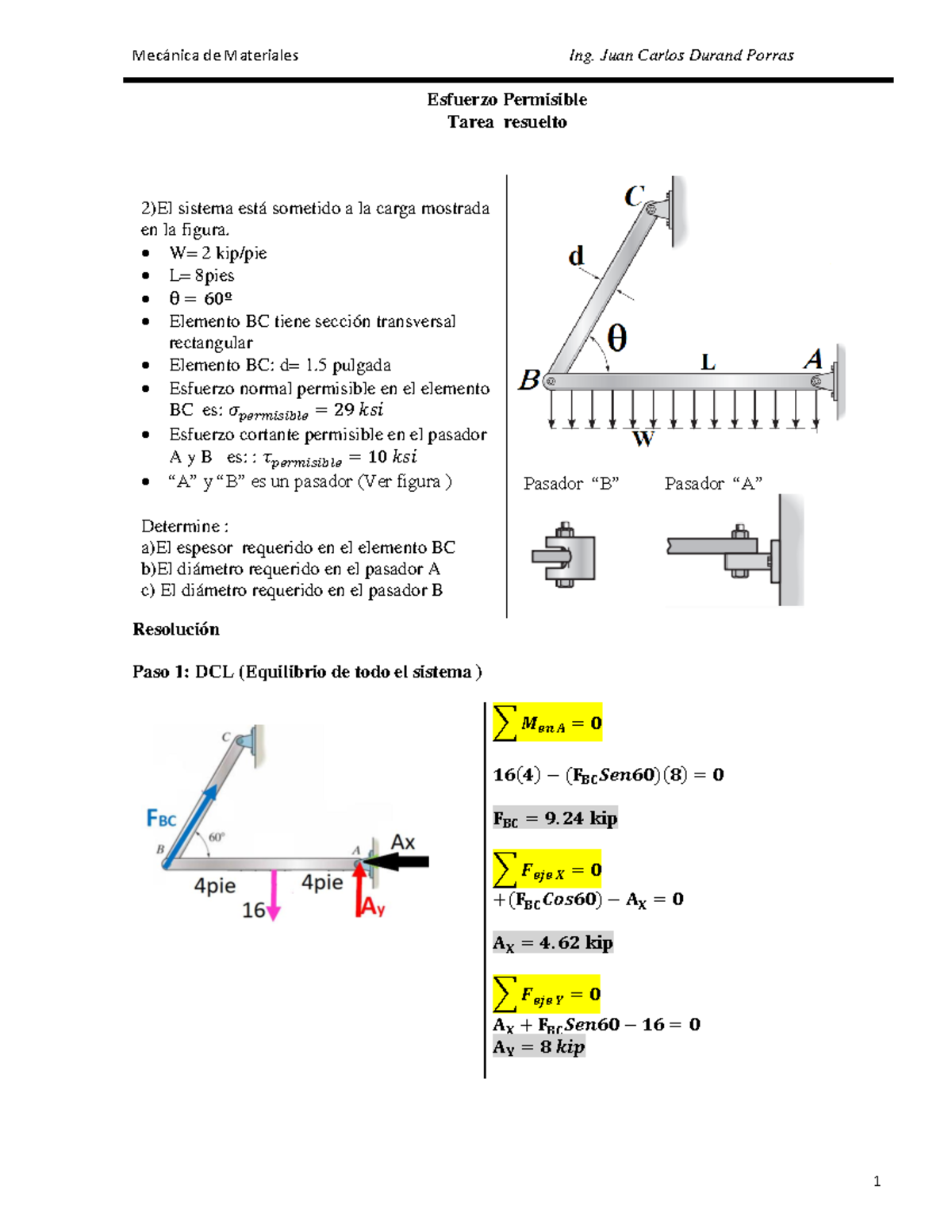 03 Manual RM - Esfuerzo Permisible- Tarea -Resuelto - Esfuerzo ...