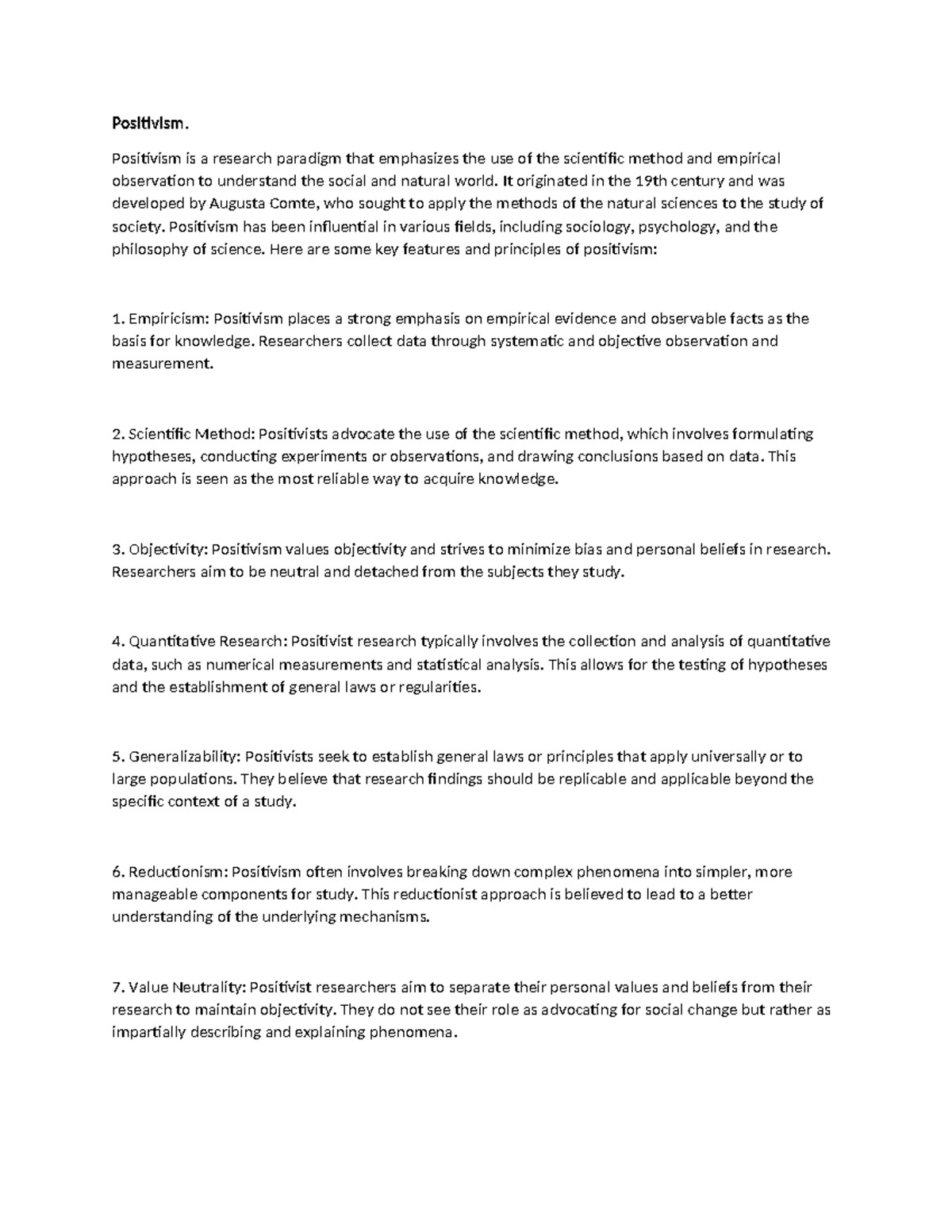 Positivism - HEY - Positivism. Positivism is a research paradigm that ...