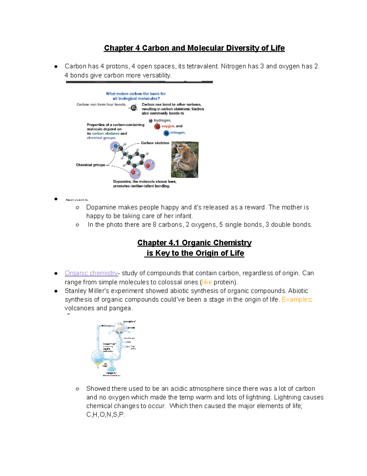 Chapter 4 - Carbon atoms - Chapter 4 Carbon and Molecular Diversity of ...