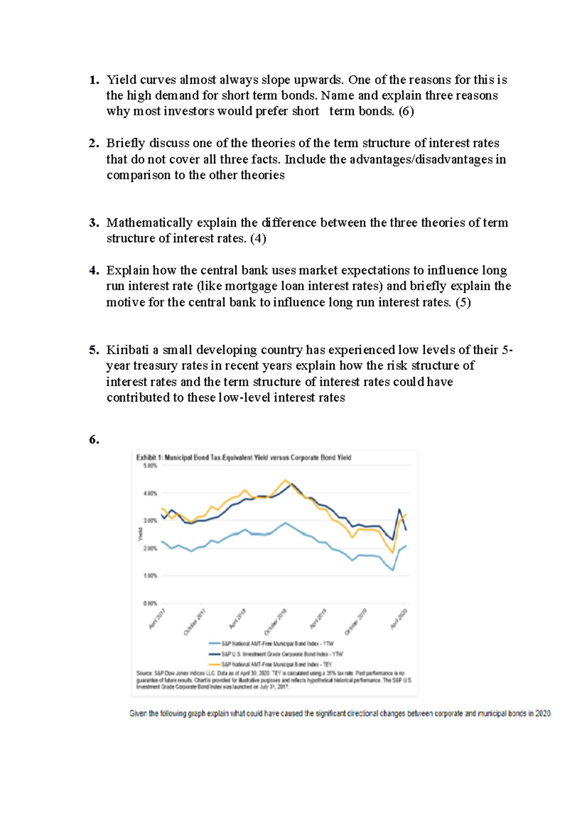 Unit 3 tutorial questions - Yield curves almost always slope upwards. One of the reasons for ...