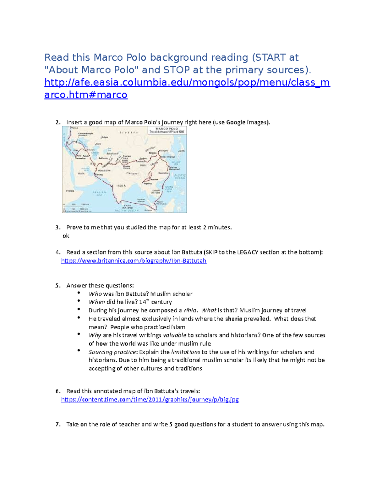 9-22 Travelers - Read this Marco Polo background reading (START at ...