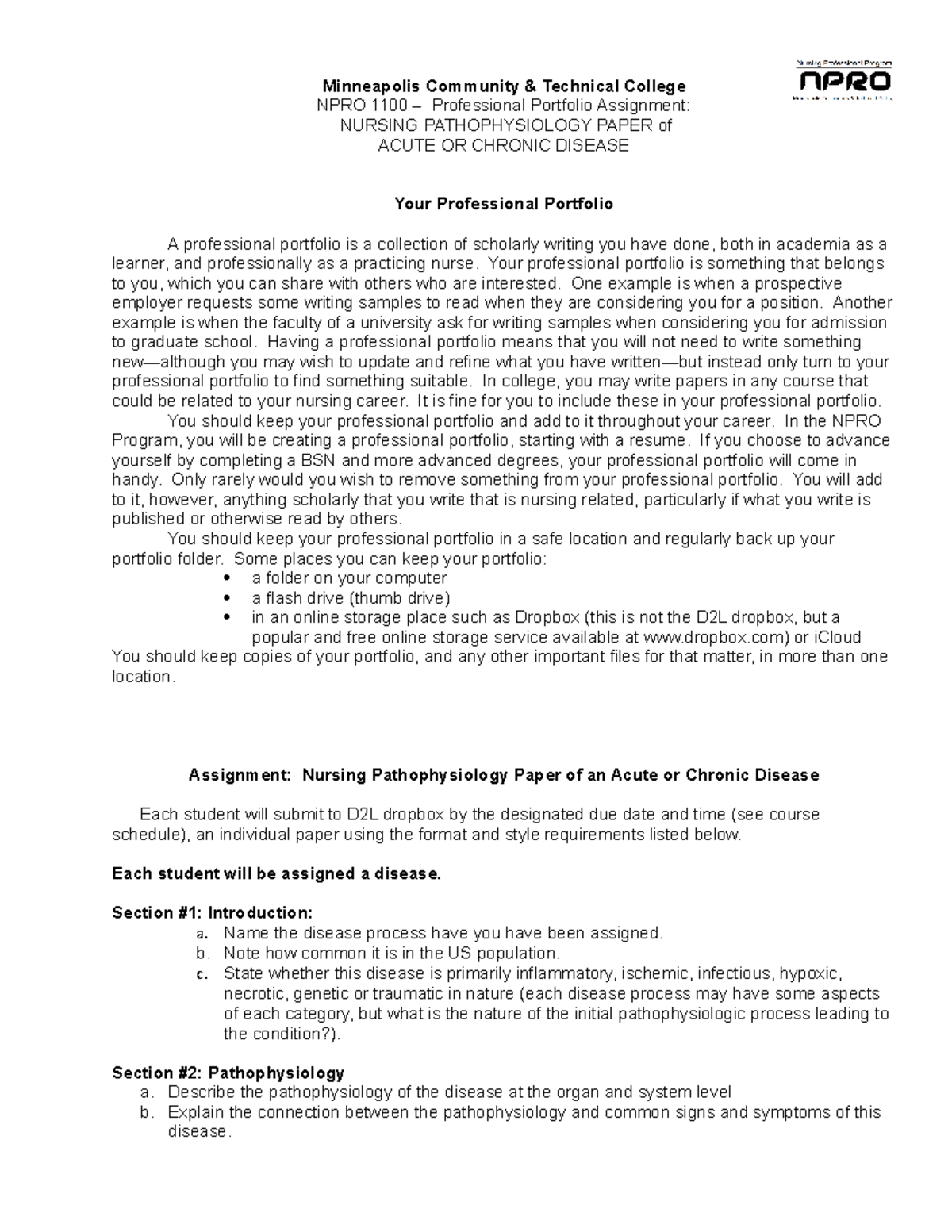 Patho Paper Details - Minneapolis Community & Technical College NPRO ...
