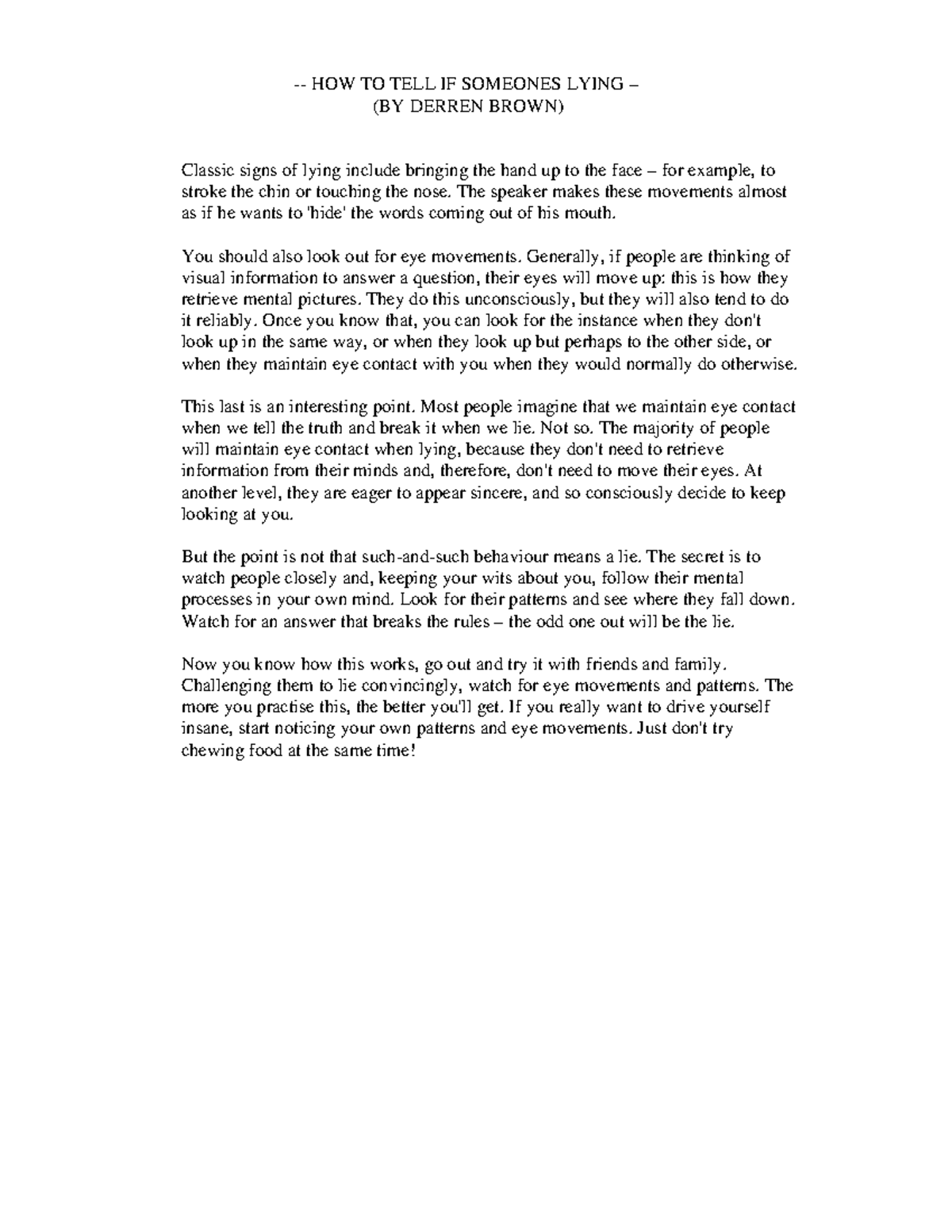 How to Tell if Someone is Lying - HOW TO TELL IF SOMEONES LYING – (BY ...