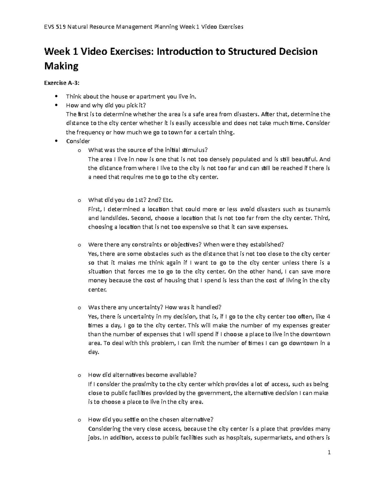 EVS 519 Week 1 Video Exercises - EVS 519 Natural Resource Management ...