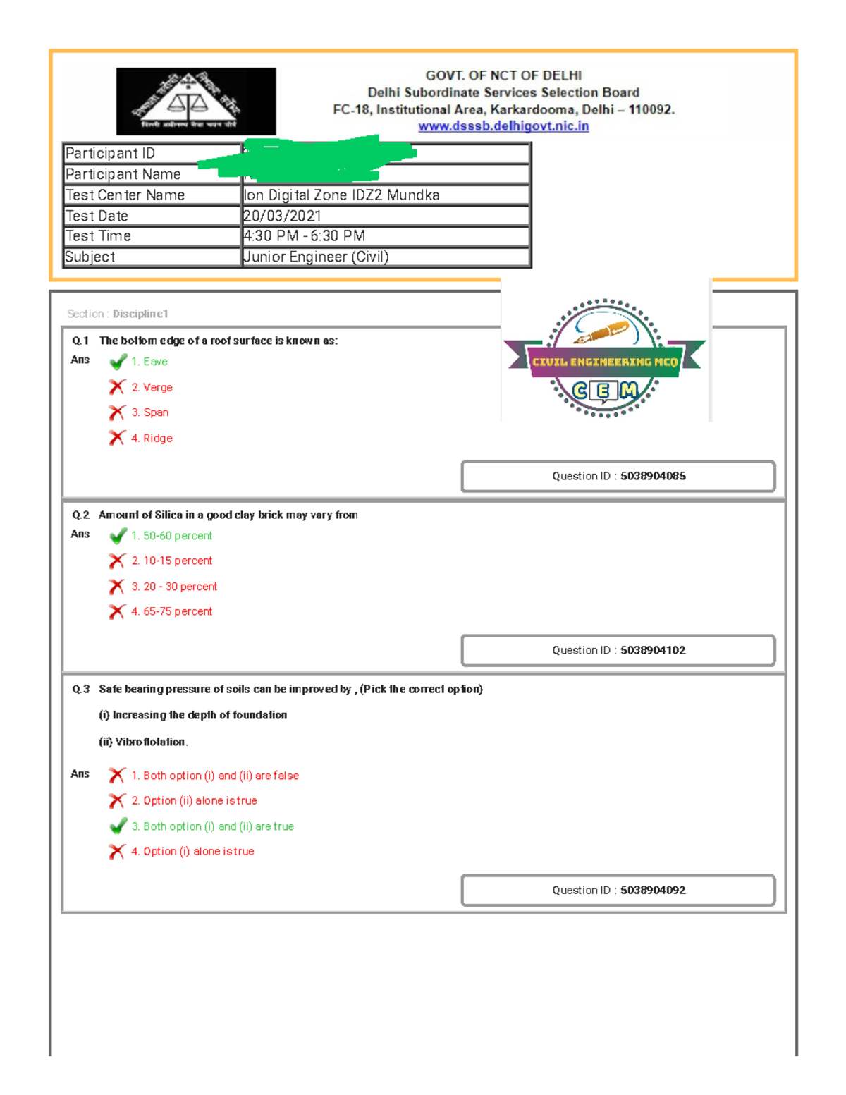 Dsssb 2 i fc dept gnctd 11 17 Paper 20 March 21 Teammcq - Q The bottom ...