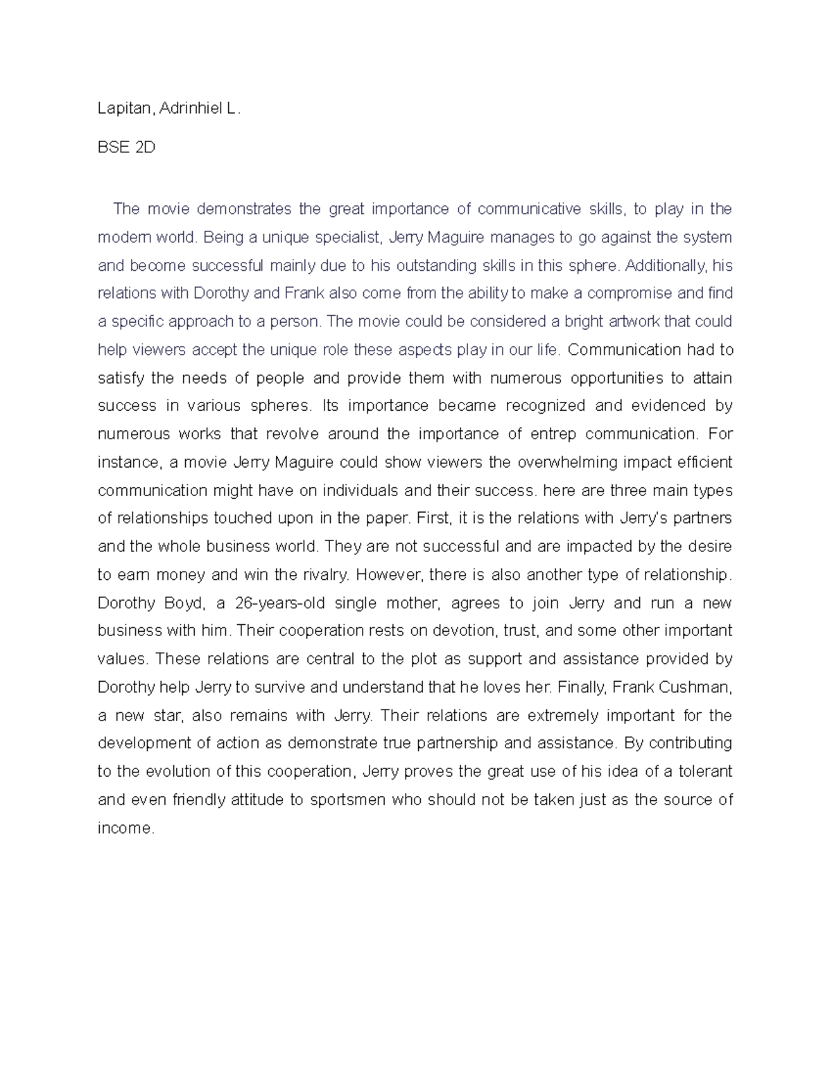 Movie Alignment - Lapitan, Adrinhiel L. BSE 2D The movie demonstrates ...