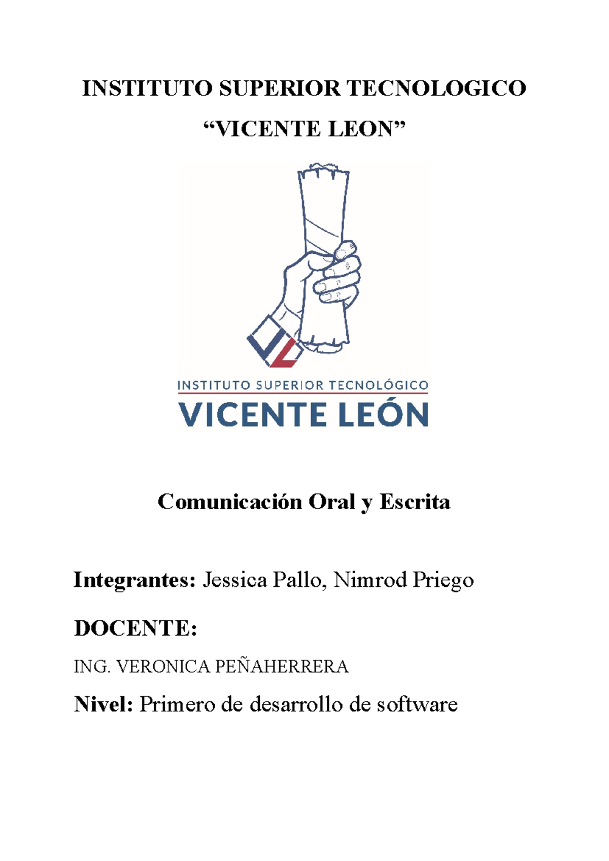 Informe de comunicacion oral y escrita Jessica Pallo Nimrod Priego 1ro ...